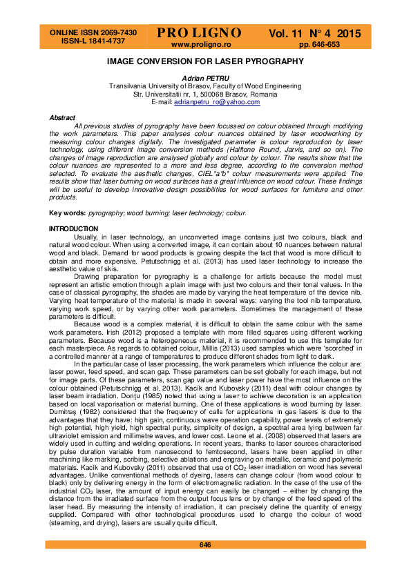 (PDF) Image conversion for laser pyrography