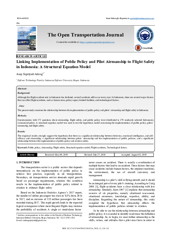 (PDF) Linking the Pilot Structural Model and Pilot Workload