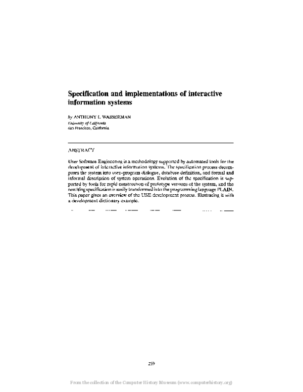 (PDF) User Software Engineering for Interactive Information Systems