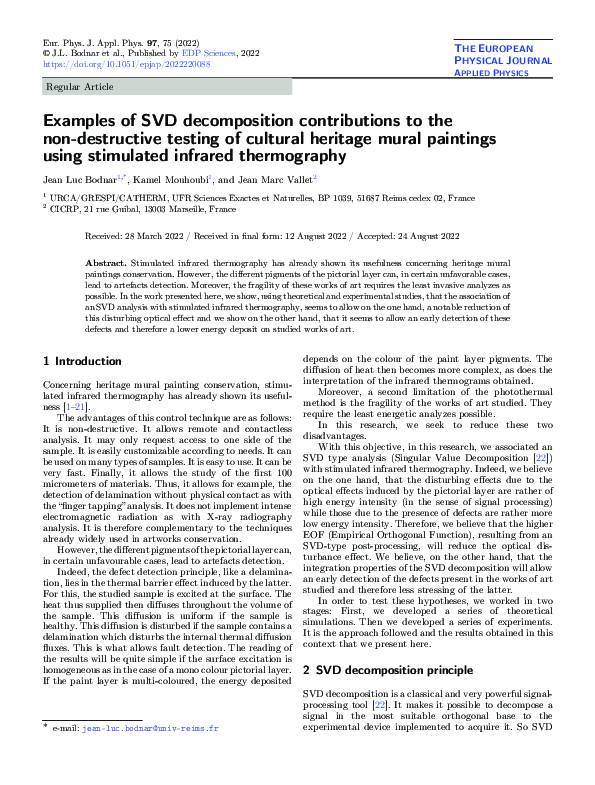 (PDF) Examples of SVD decomposition contributions to the non ...