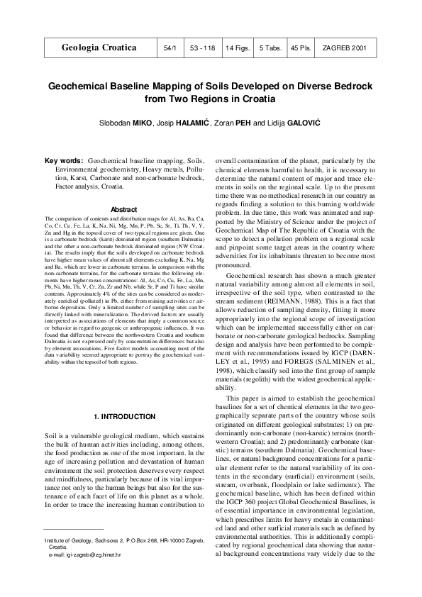 (PDF) Geochemical Baseline Mapping of Soils Developed on Diverse ...