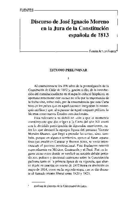 (PDF) Discurso de José Ignacio Moreno en la Jura de la Constitución ...