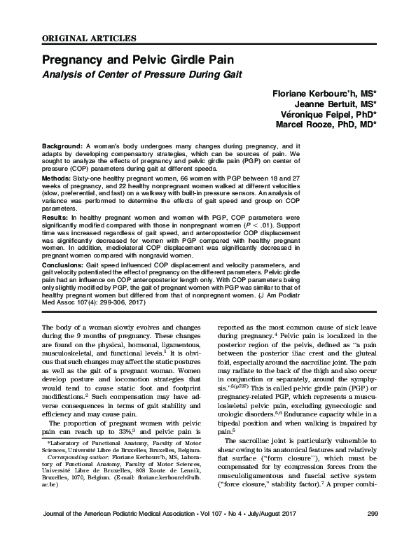 (PDF) Pregnancy and Pelvic Girdle Pain