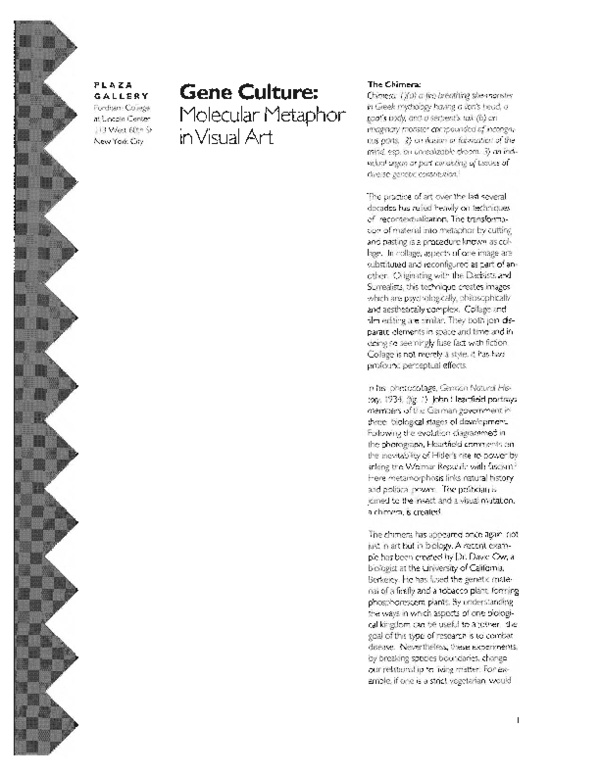 (PDF) Gene Culture: Molecular Metaphor in Visual Art
