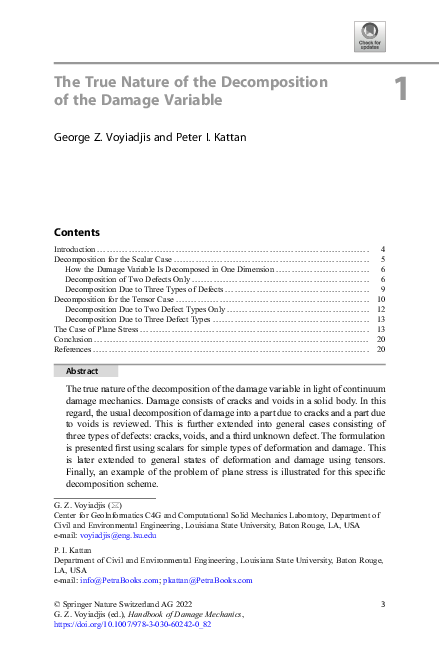 (PDF) The True Nature of the Decomposition of the Damage Variable