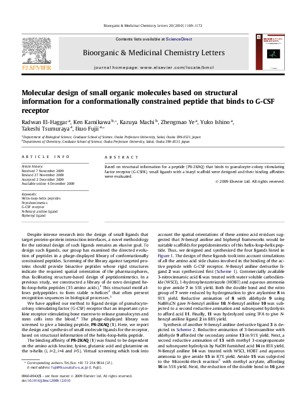 (PDF) Molecular design of small organic molecules based on structural information for a ...