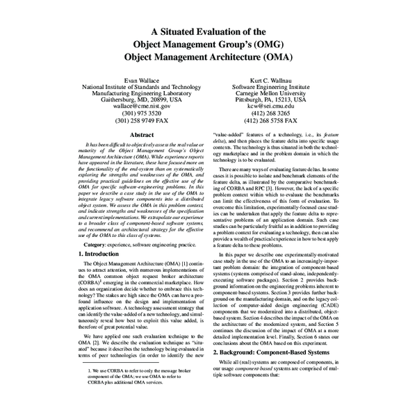 (PDF) A situated evaluation of the Object Management Group's (OMG) Object Management ...