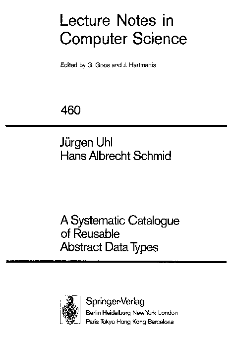 (PDF) A Systematic Catalogue of Reusable Abstract Data Types | Jürgen ...