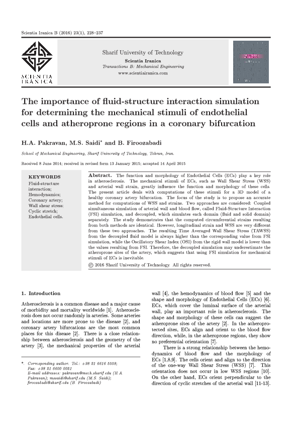 (PDF) The Importance of Fluid-Structure Interaction Simulation for Determining the Mechanical ...