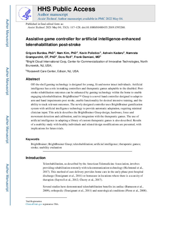 (PDF) Assistive game controller for artificial intelligence-enhanced ...