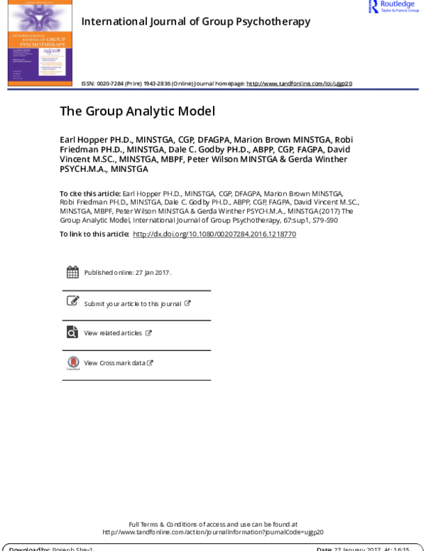 (PDF) The Group Analytic Model