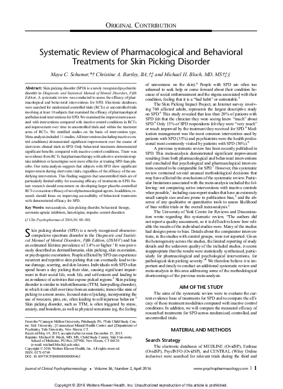 (PDF) Systematic Review of Pharmacological and Behavioral Treatments ...
