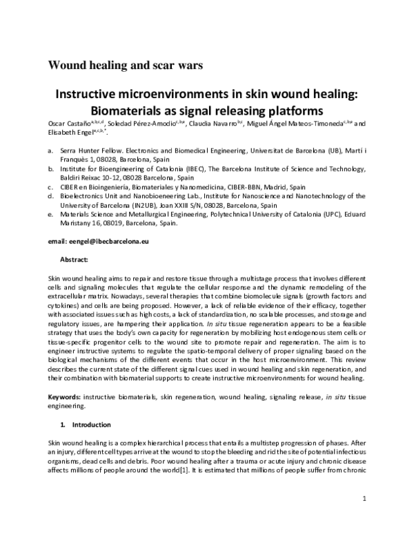 (PDF) Instructive microenvironments in skin wound healing: Biomaterials ...