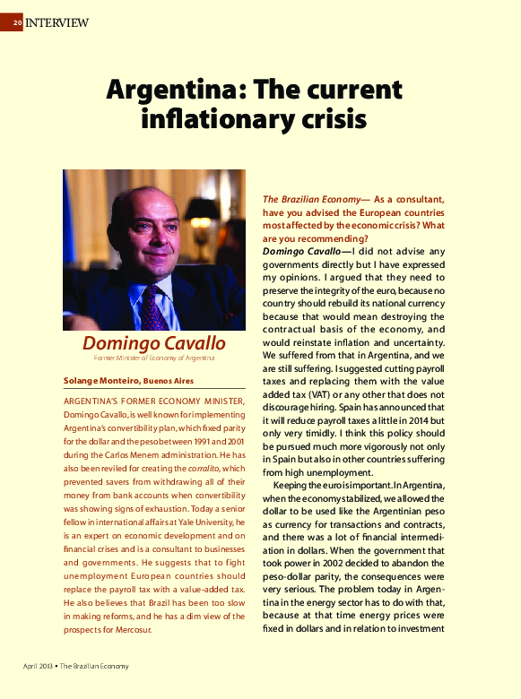 (PDF) Argentina: the current inflationary crisis