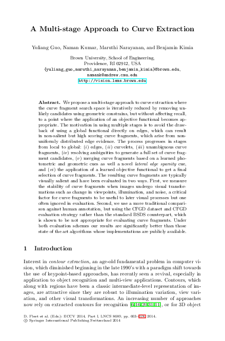 (PDF) A Multi-stage Approach to Curve Extraction