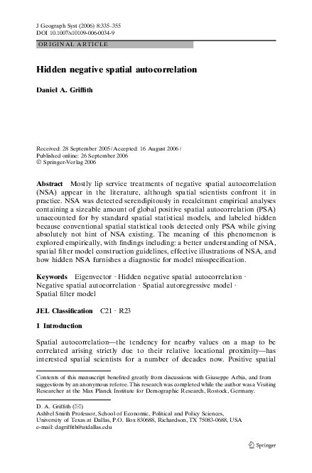 (PDF) Hidden negative spatial autocorrelation