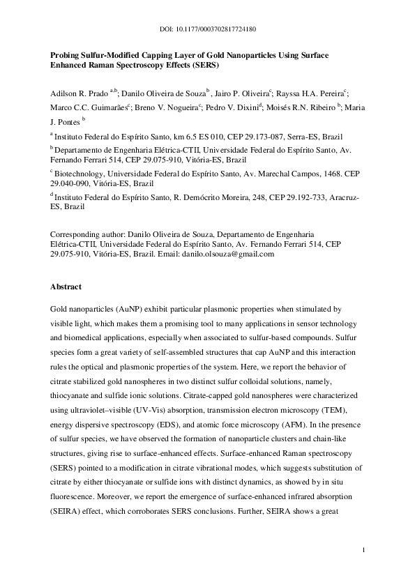 (PDF) Probing the Sulfur-Modified Capping Layer of Gold Nanoparticles ...