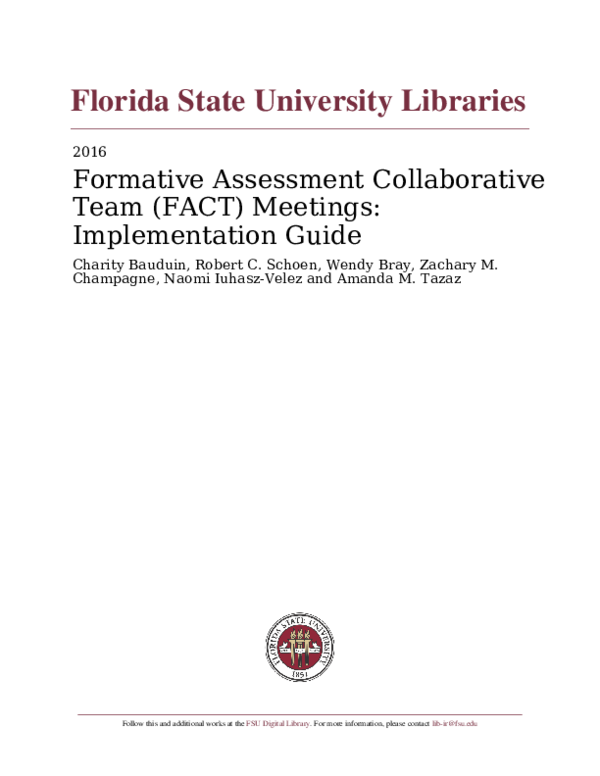 (PDF) Formative Assessment Collaborative Team (FACT) Meetings