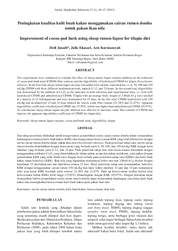 (PDF) Improvement of cocoa-pod husk using sheep rumen liquor for ...