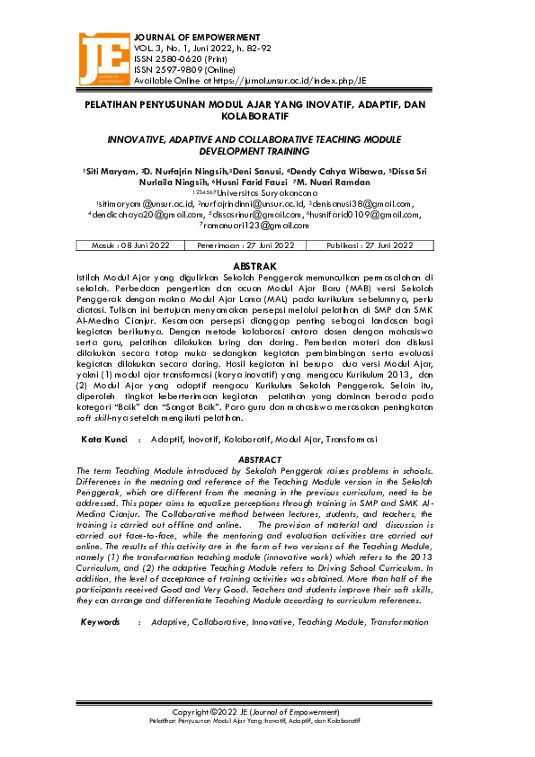 (PDF) Pelatihan Penyusunan Modul Ajar Yang Inovatif, Adaptif, Dan ...
