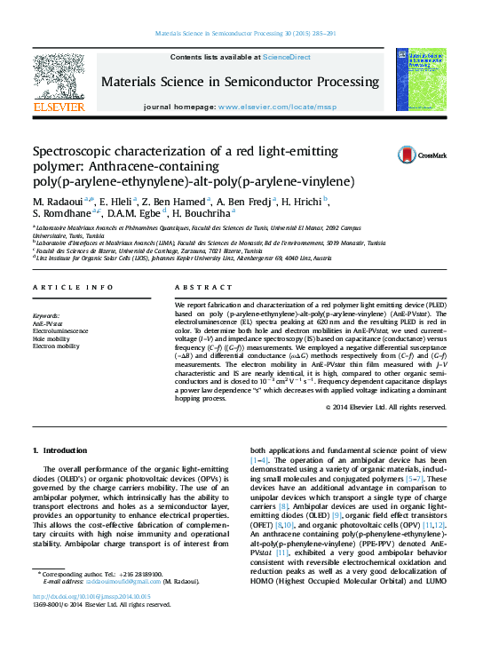 (PDF) Spectroscopic characterization of a red light-emitting polymer ...