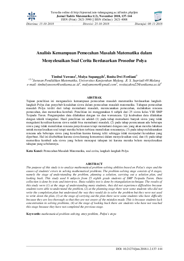 (PDF) Analisis Kemampuan Pemecahan Masalah Matematika dalam ...