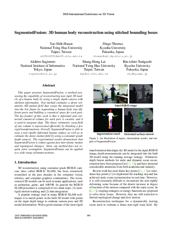 (PDF) SegmentedFusion: 3D Human Body Reconstruction Using Stitched ...