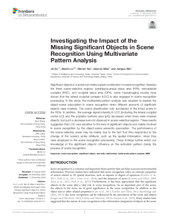 (PDF) Investigating the Impact of the Missing Significant Objects in Scene Recognition Using ...