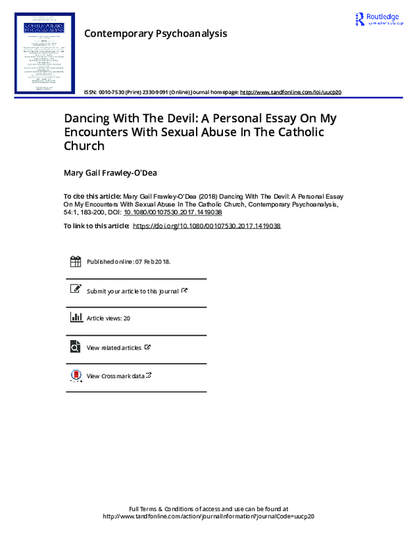 (PDF) Dancing With The Devil: A Personal Essay On My Encounters With Sexual Abuse In The ...