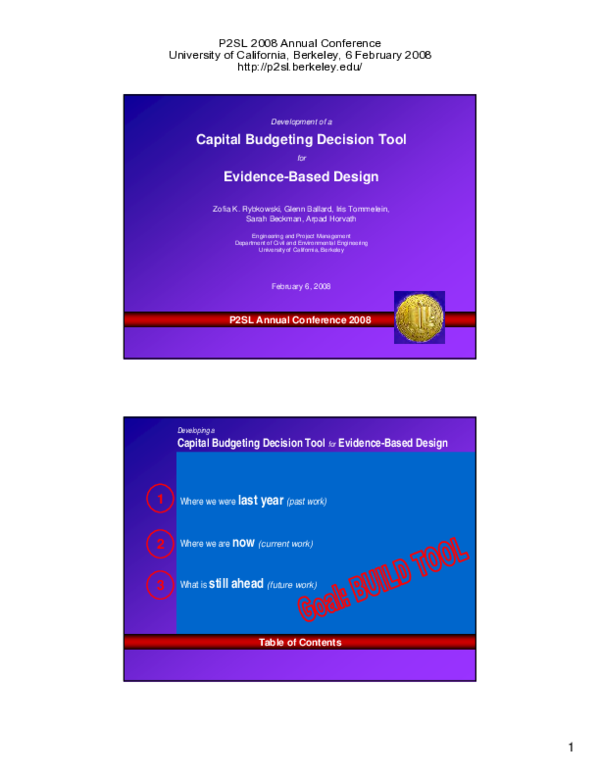 (PDF) Capital Budgeting Decision Tool