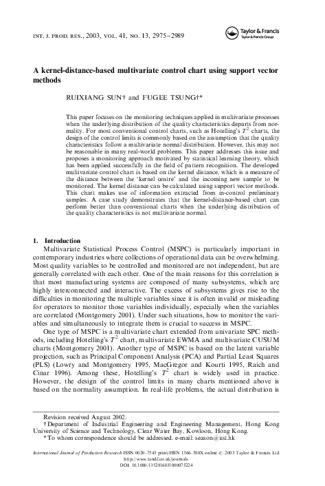 (PDF) A kernel-distance-based multivariate control chart using support vector methods
