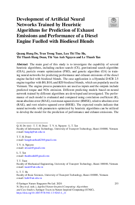 (PDF) Development of Artificial Neural Networks Trained by Heuristic Algorithms for Prediction ...