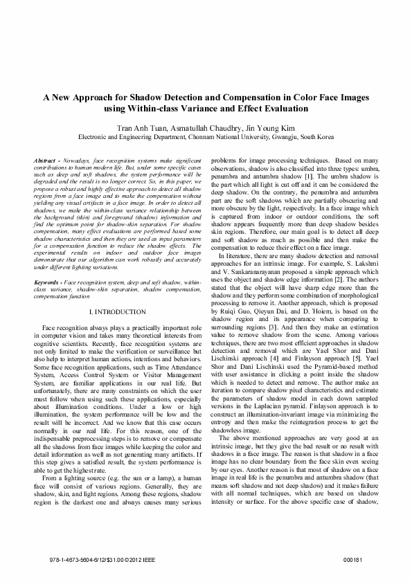 (PDF) A new approach for shadow detection and compensation in color ...