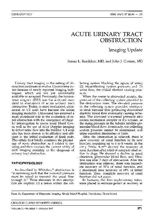 (PDF) Acute Urinary Tract Obstruction