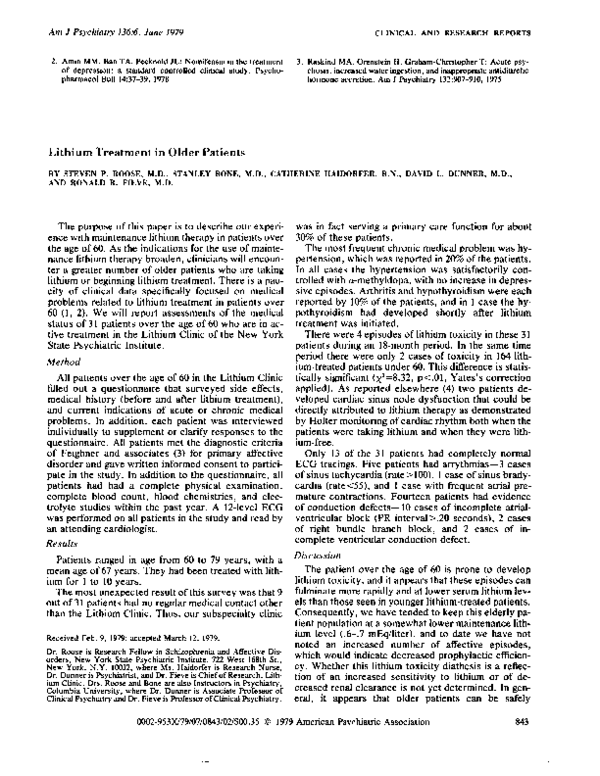 (PDF) Lithium treatment in older patients | Steven Roose - Academia.edu