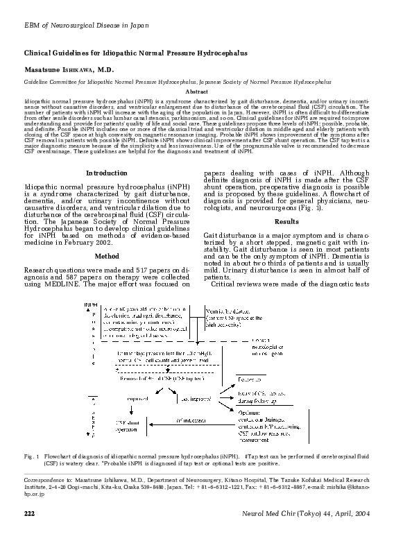 (PDF) Clinical Guidelines for Idiopathic Normal Pressure Hydrocephalus | Masatsune Ishikawa ...