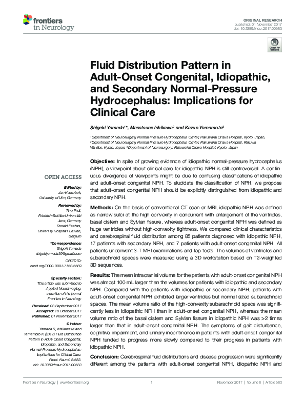 (PDF) Fluid Distribution Pattern in Adult-Onset Congenital, Idiopathic ...
