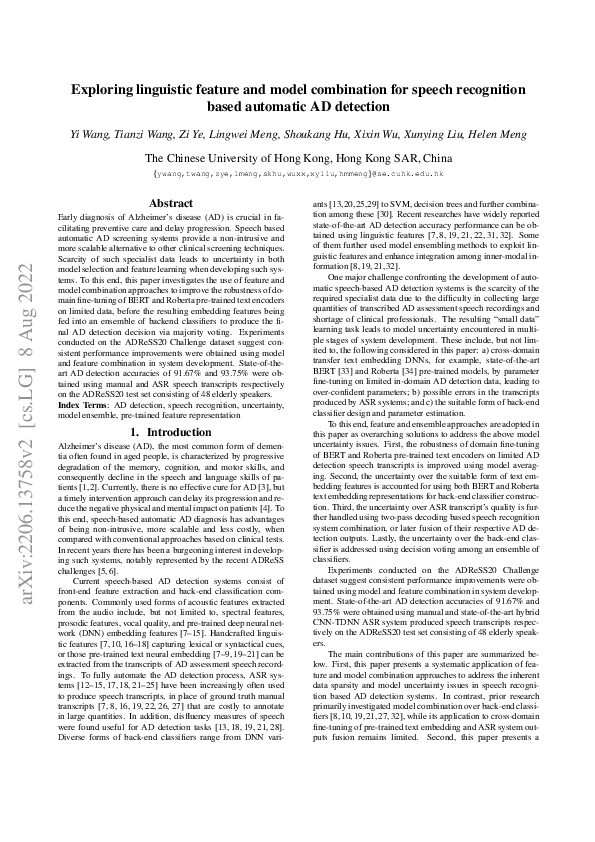 Pdf Exploring Linguistic Feature And Model Combination For Speech Recognition Based Automatic