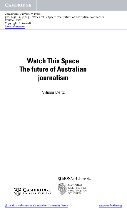 (PDF) Watch This Space: The Future of Australian Journalism