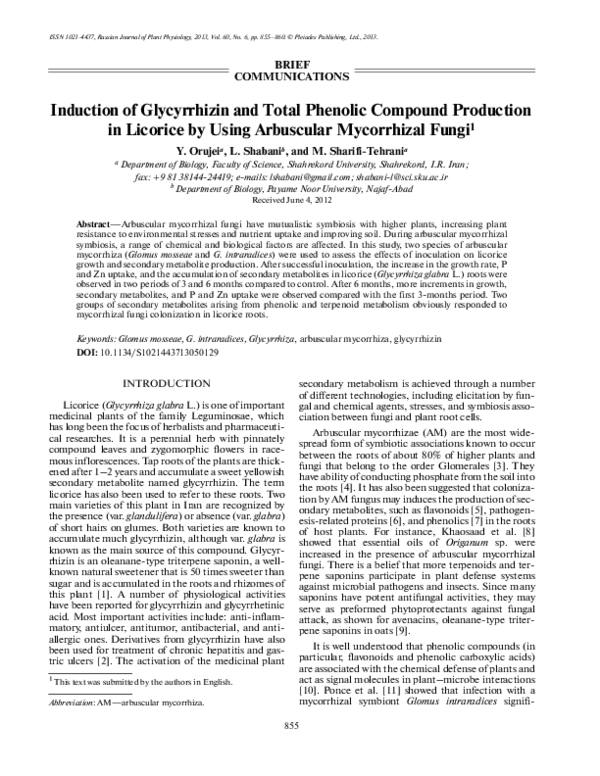 (PDF) Induction of Glycyrrhizin and Total Phenolic Compound Production in Licorice by Using ...