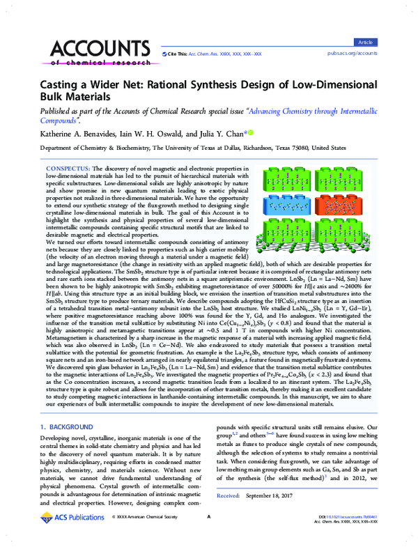 (PDF) Casting a Wider Net: Rational Synthesis Design of Low-Dimensional Bulk Materials