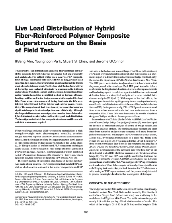 (PDF) Live Load Distribution of Hybrid Fiber-Reinforced Polymer ...