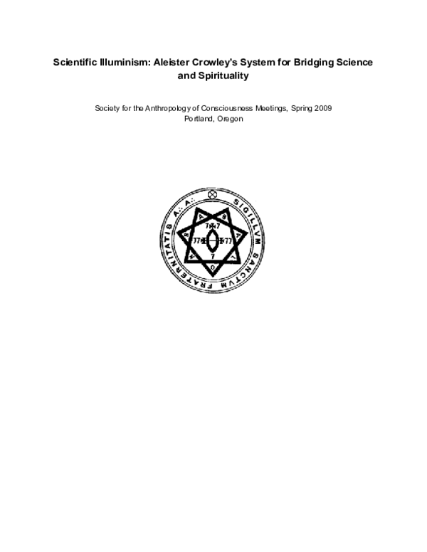 (PDF) Scientific Illuminism: Aleister Crowley’s System for Bridging ...