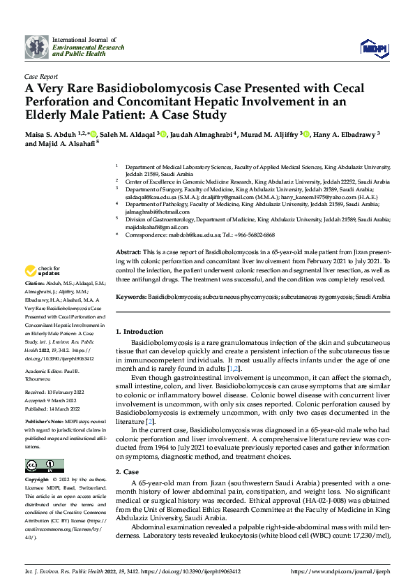 (PDF) A Very Rare Basidiobolomycosis Case Presented with Cecal ...