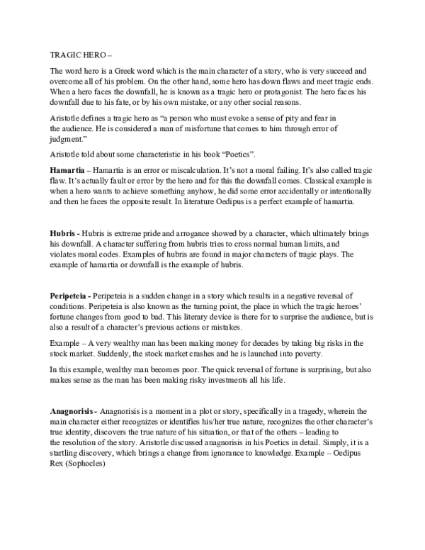 (DOC) Characteristic of Tragic hero