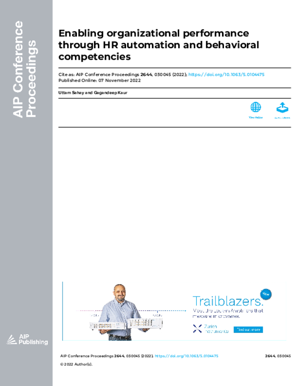(PDF) Enabling organizational performance through HR automation and ...