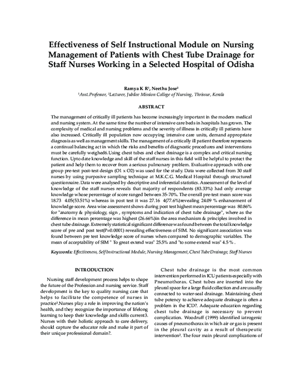 (PDF) Effectiveness of Self Instructional Module on Nursing Management ...