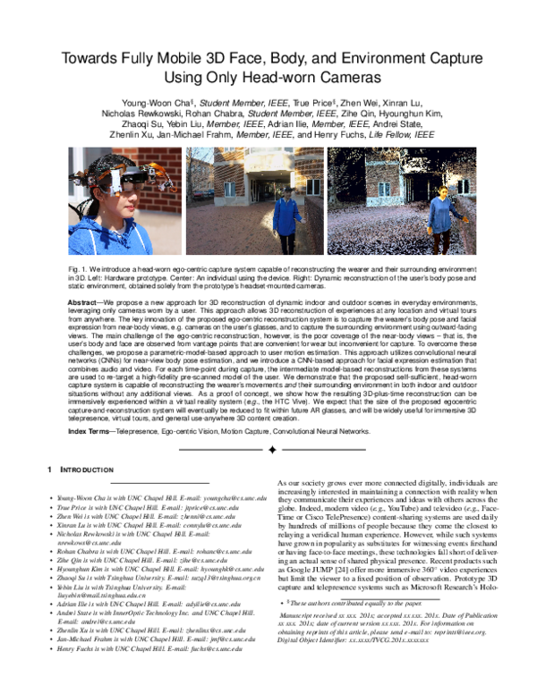 (PDF) Towards Fully Mobile 3D Face, Body, and Environment Capture Using ...
