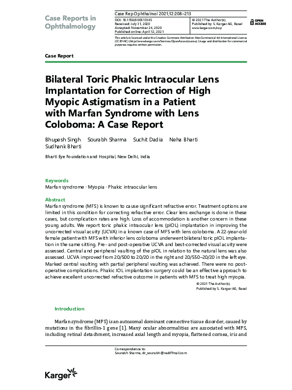 (PDF) Bilateral Toric Phakic Intraocular Lens Implantation for ...