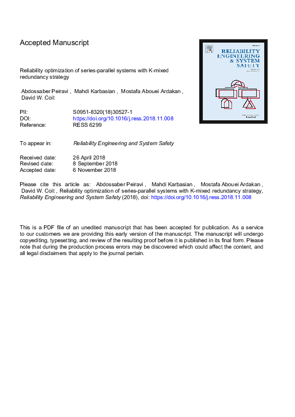 (PDF) Reliability optimization of series-parallel systems with mixed ...